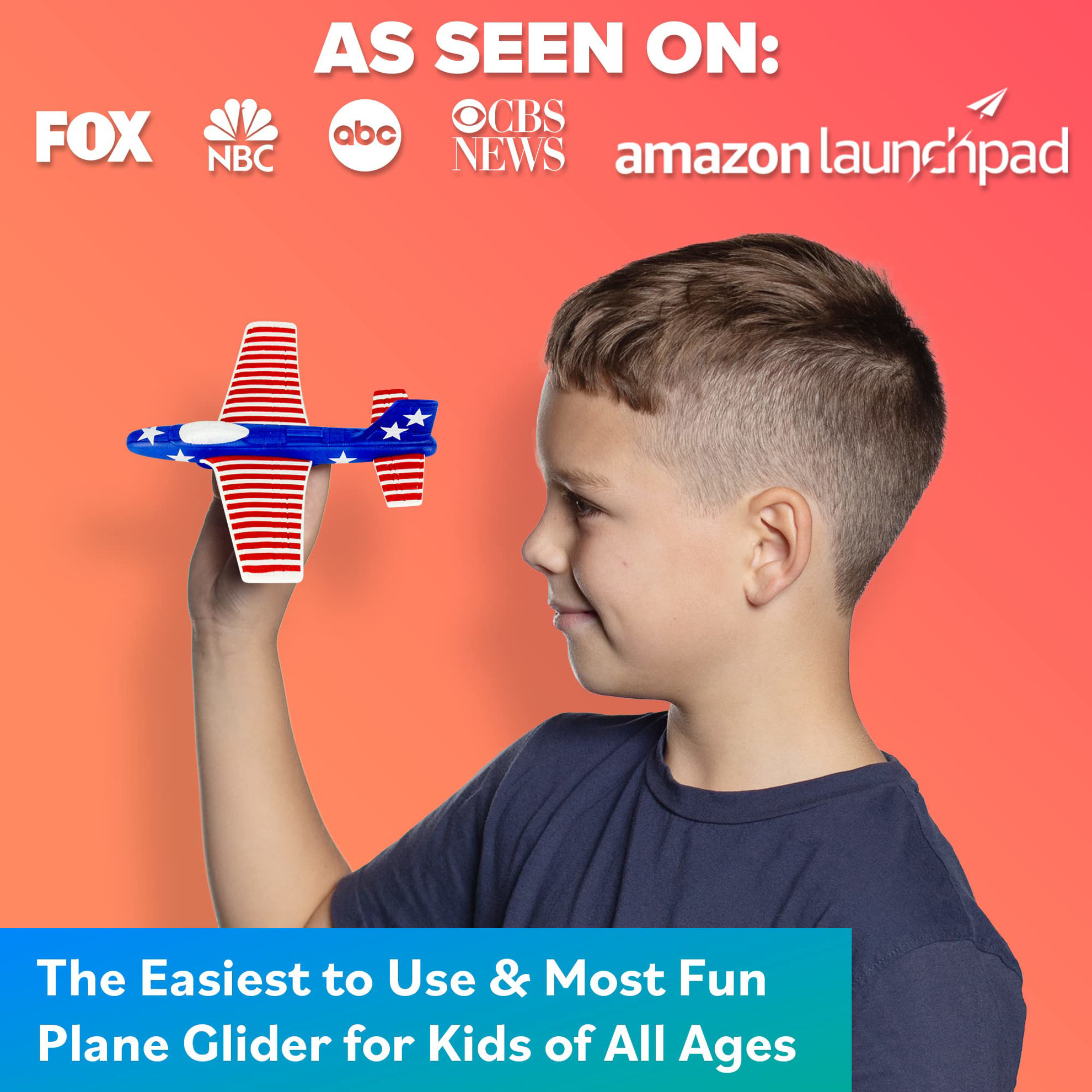 GetUSCart- Airplane Toys For Kids: Stars & Stripes Foam Glider Plane ...