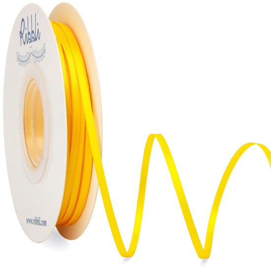 GetUSCart- Ribbli Maize Yellow Double Faced Satin Ribbon,1/8” x ...