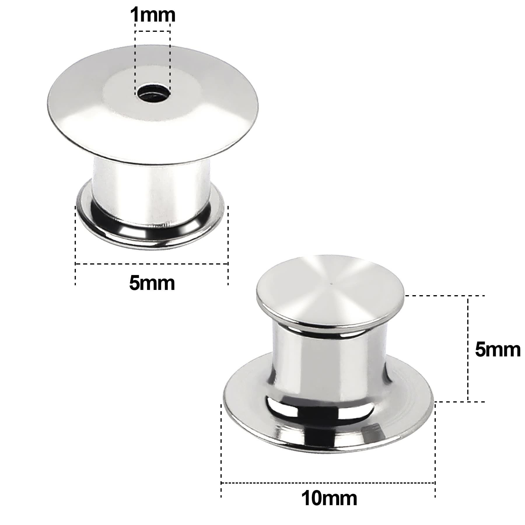 GetUSCart- 10 Pieces Metal Pin Backs Locking Pin Keepers Locking Clasp