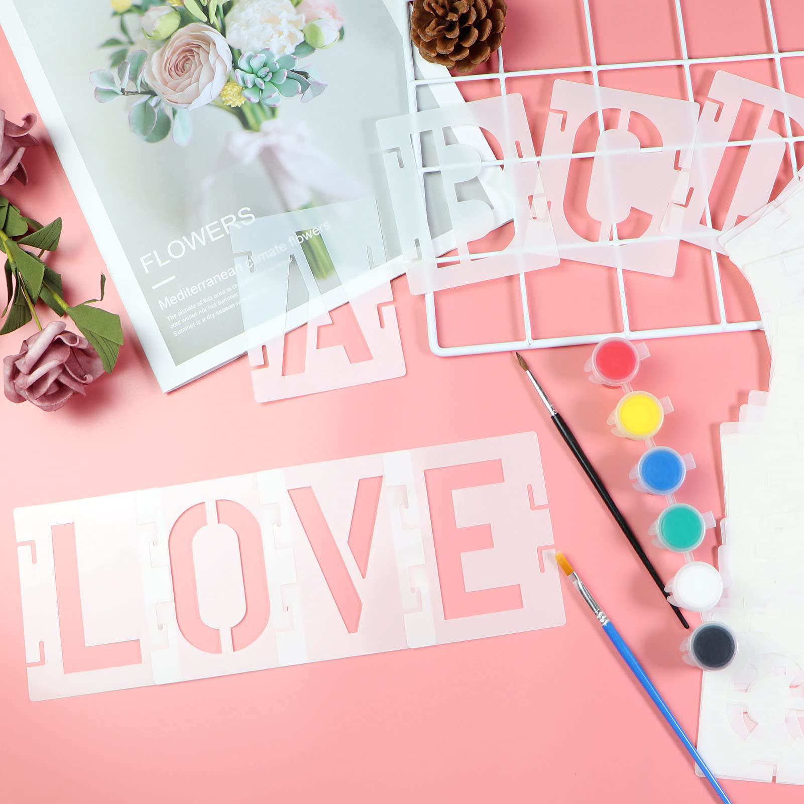 GetUSCart- 7 Inch Letter Stencils Symbol Numbers Craft Stencils, 42 Pcs ...