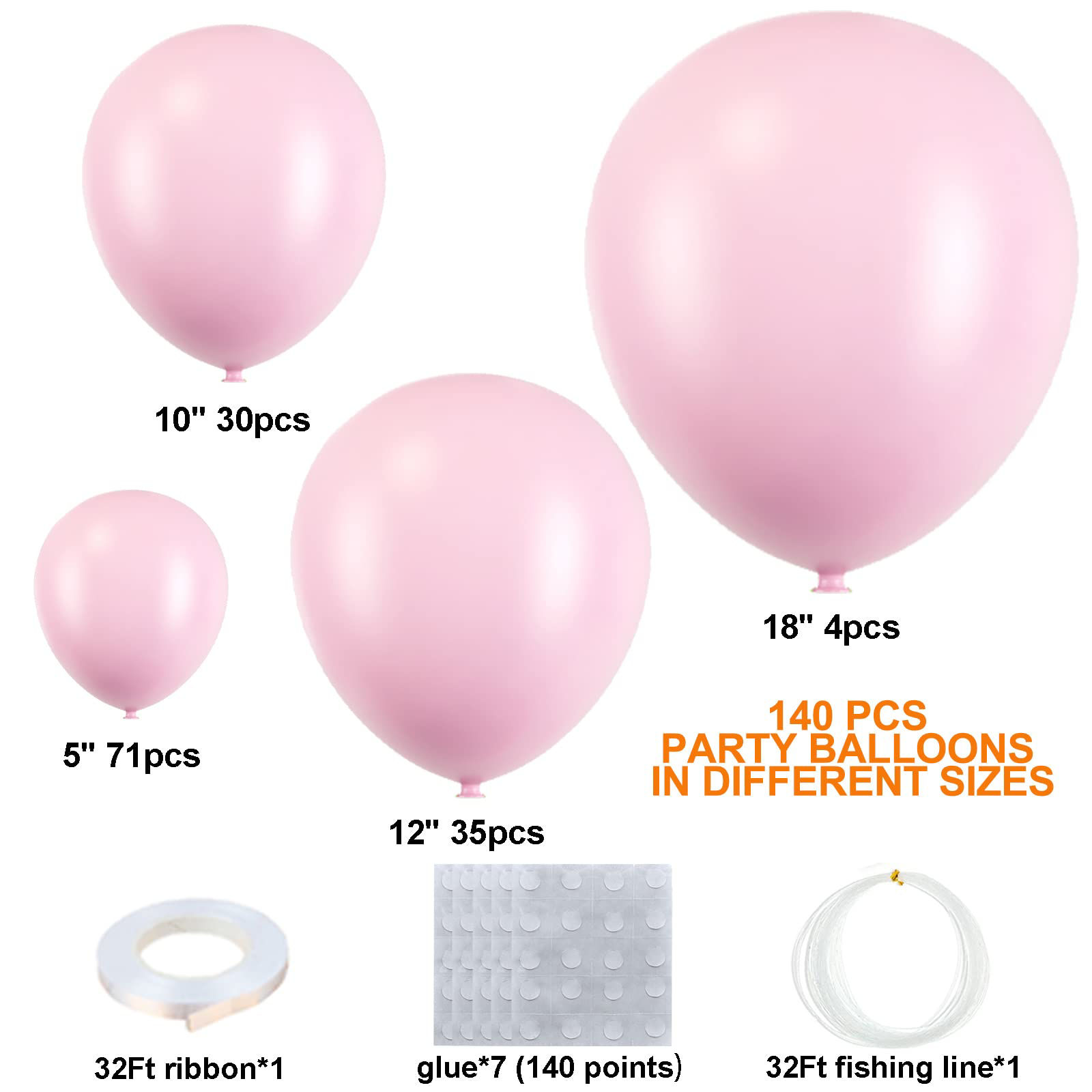GetUSCart- 140Pcs Pastel Pink Balloons Baby Pink Balloon Garland Arch ...
