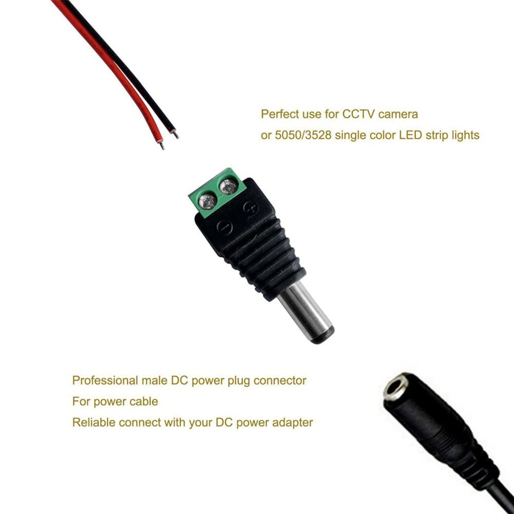 GetUSCart- 12V DC Power Connector 5.5mm x 2.1mm, CENTROPOWER (10 x Male + 10 x Female) Power ...