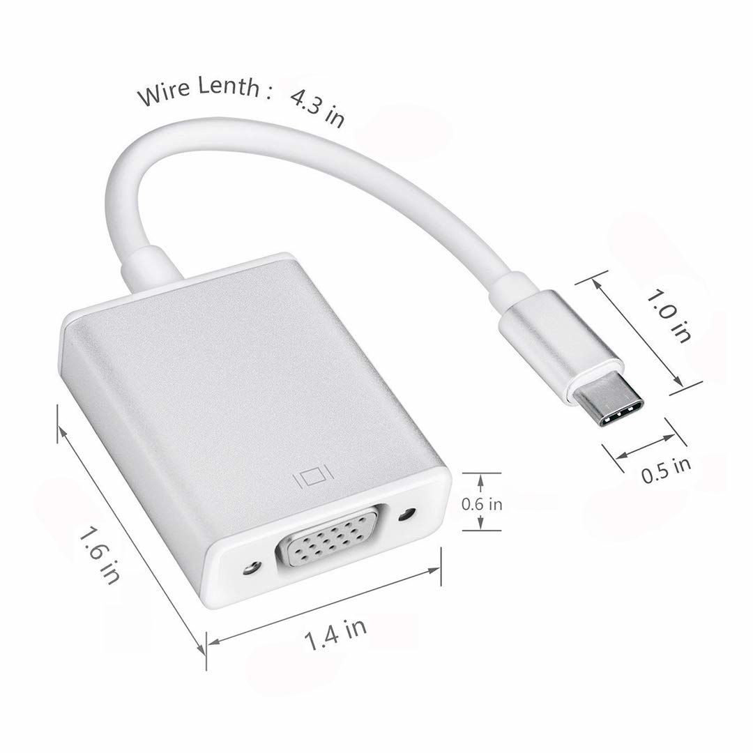GetUSCart- Bincolo USB-C to VGA Adapter, USB 3.1 Type C (Thunderbolt 3 ...