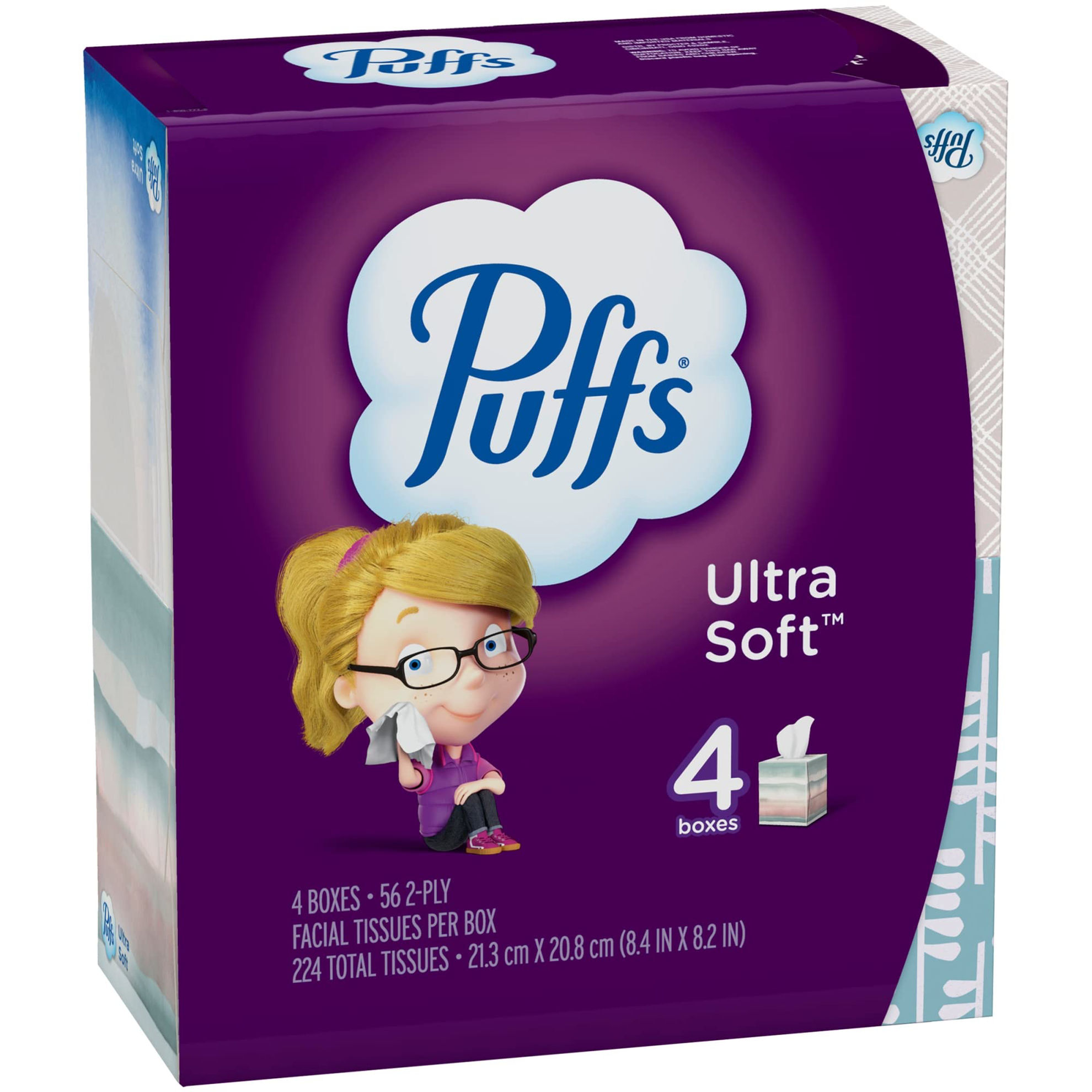 GetUSCart- Puffs Ultra-Soft 2-Ply Facial Tissues, White, 56 Tissues Per ...