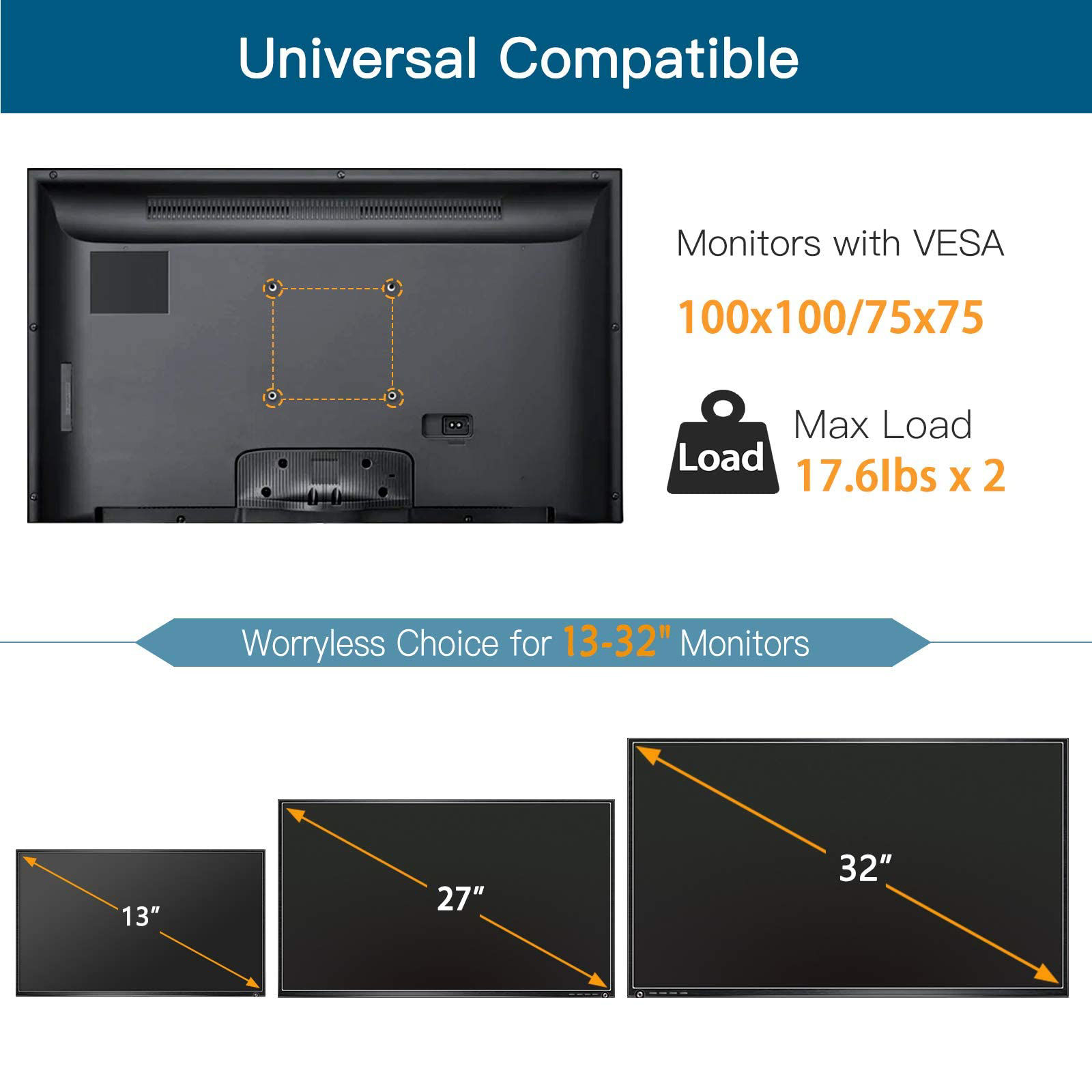 GetUSCart- HUANUO Dual Monitor Stand, 32 inch Free Standing Monitor ...