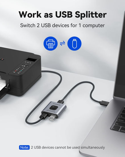 GetUSCart- USB Switch 3.0 KVM Switch,Bi-Directional USB Switch Selector 2 in 1 Out/1 in 2 Out ...