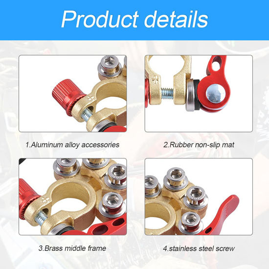 GetUSCart- Car Battery Terminal Connectors, 2 Pcs 4 Way Quick Release ...
