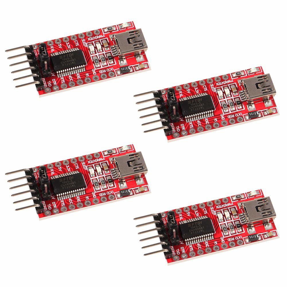 GetUSCart- AITRIP 4pcs 3.3V 5V FT232RL FTDI Mini USB to TTL Serial ...