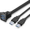 GetUSCart- URWOOW Dual USB3.0 Square Flush Mount - 1M 3ft USB 3.0 ...