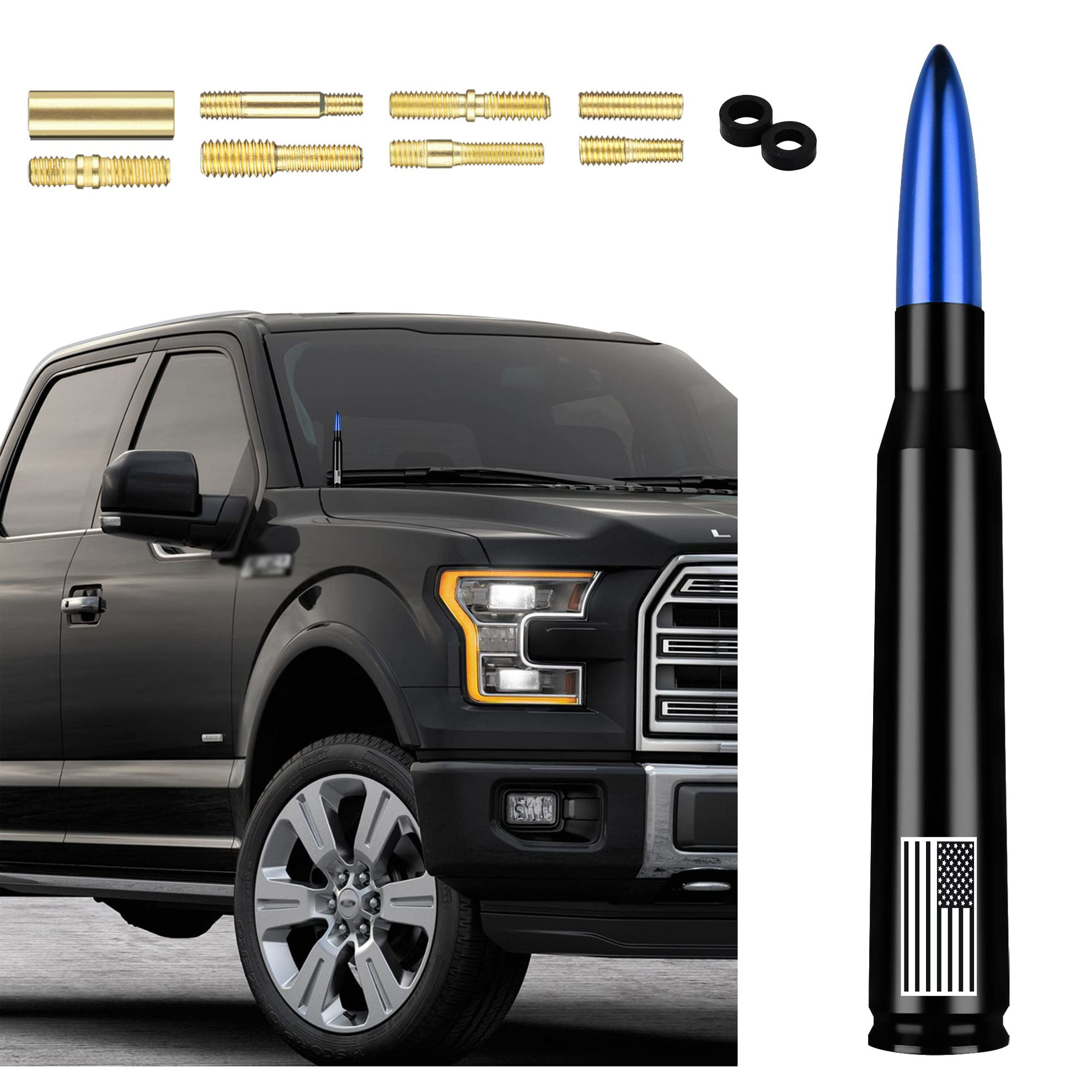 GetUSCart- Car Bullet Antenna,Truck Exterior Decoration Accessories ...