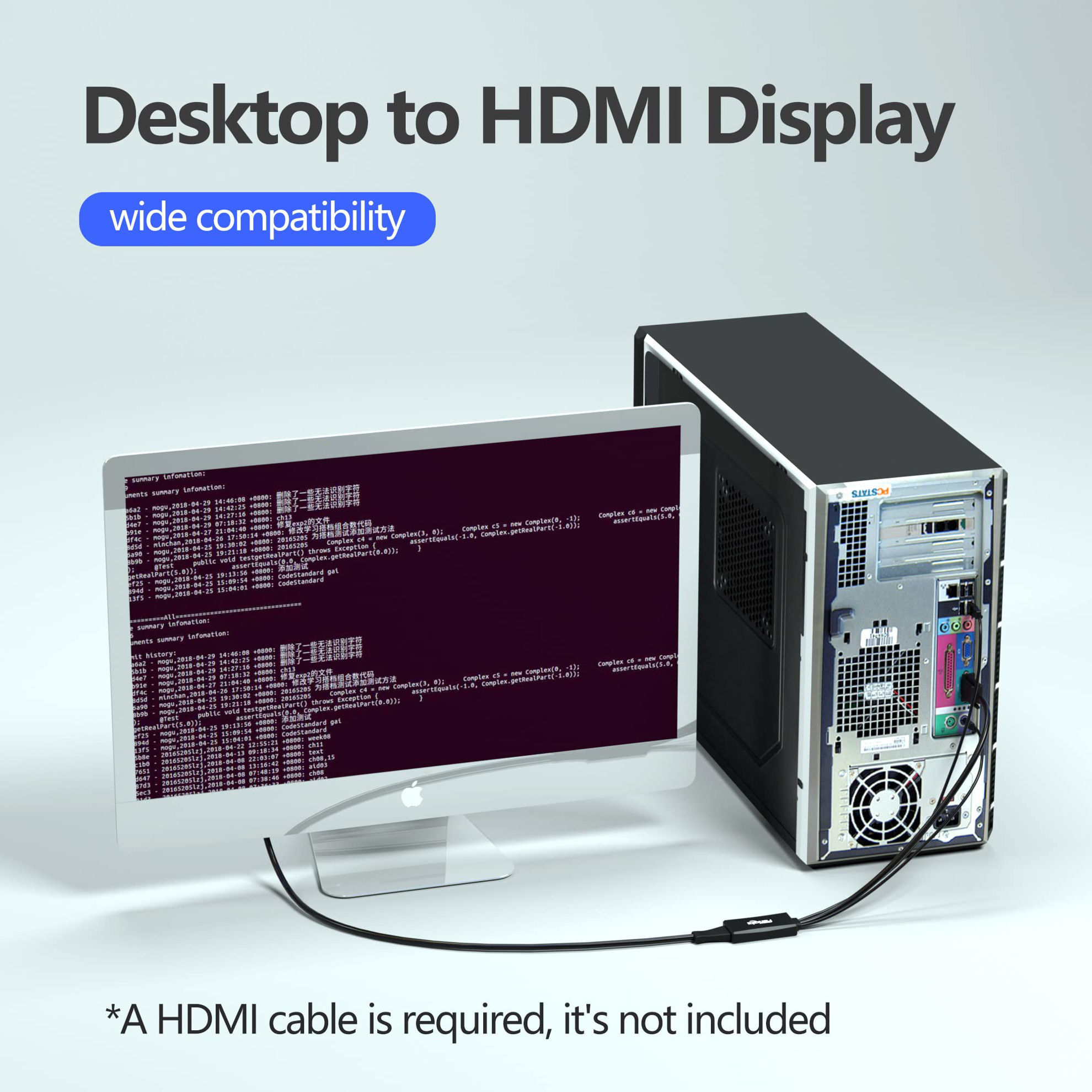 GetUSCart- fairikabe VGA to HDMI Adapter with Audio, (PC VGA Output Source to TV/Monitor with ...