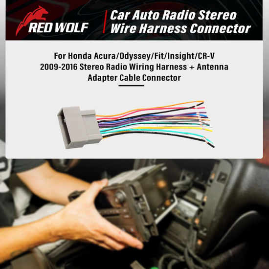 GetUSCart- RED WOLF Radio Stereo Wiring Harness Connector Adapter for ...