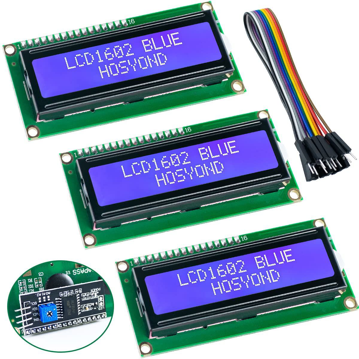 GetUSCart- Hosyond 3pcs I2C IIC 1602 LCD Display Module 16x02 LCD Screen Module for Arduino ...