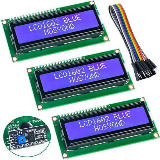 Getuscart Hosyond 3pcs I2c Iic 1602 Lcd Display Module 16x02 Lcd Screen Module For Arduino