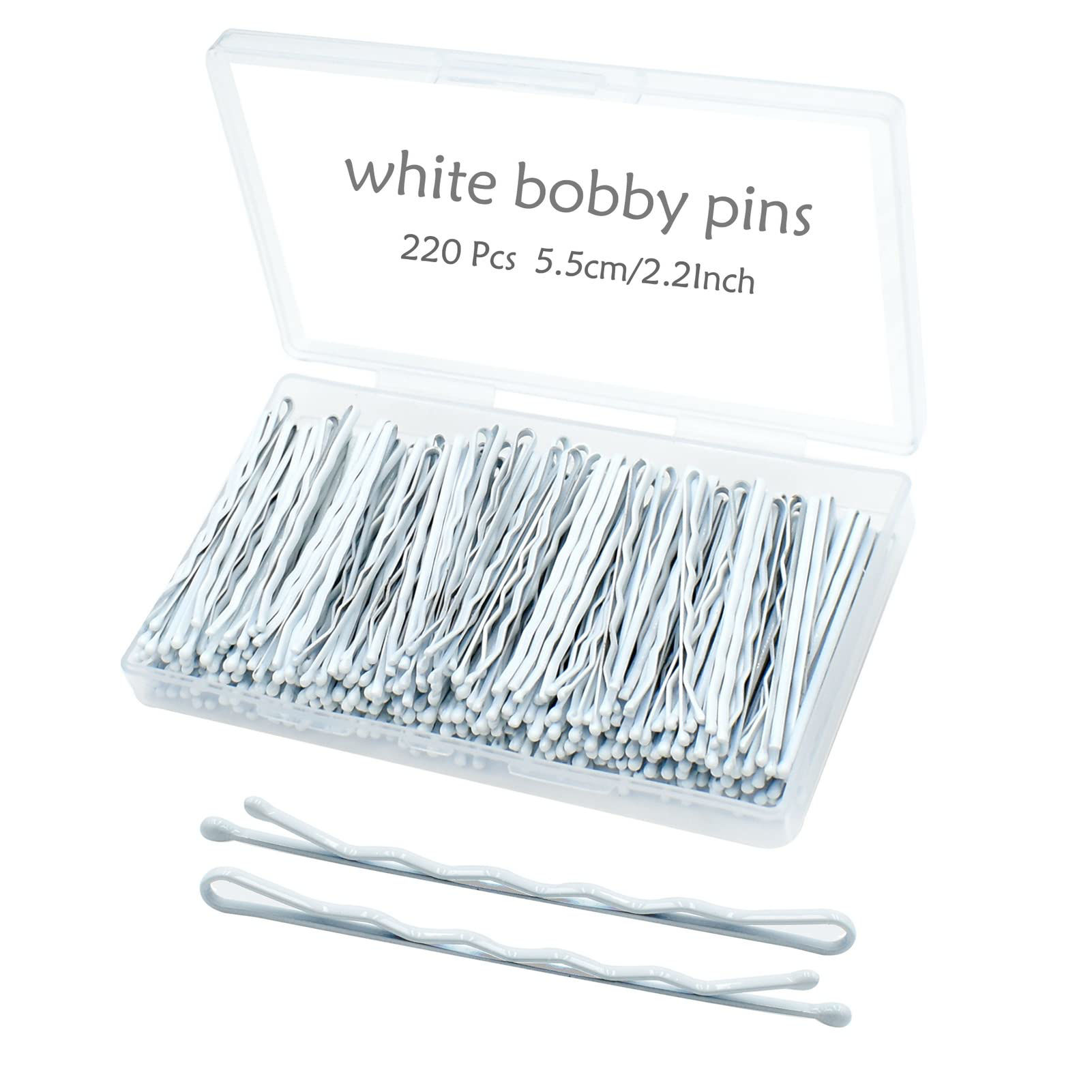 GetUSCart- White Bobby Pins for Hair, YINGFENG 220 Count 2.2 Inch Wavy ...