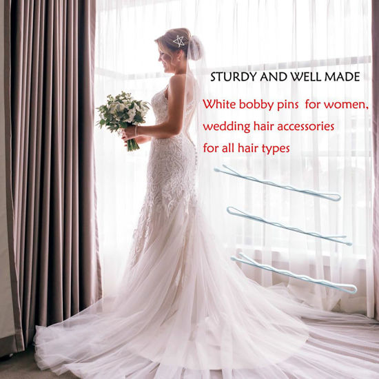 GetUSCart- White Bobby Pins for Hair, YINGFENG 220 Count 2.2 Inch Wavy ...