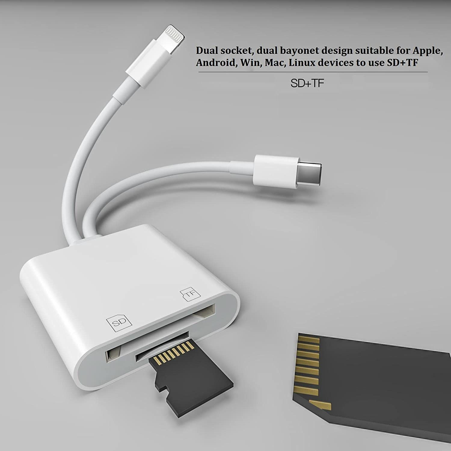 GetUSCart- [Apple MFi Certified] iPhone Card Reader, Lightning and USB ...