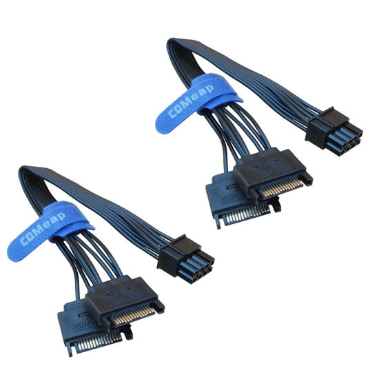 GetUSCart- COMeap (2-Pack) 8 Pin (6+2) PCIe to Dual SATA Adapter GPU ...