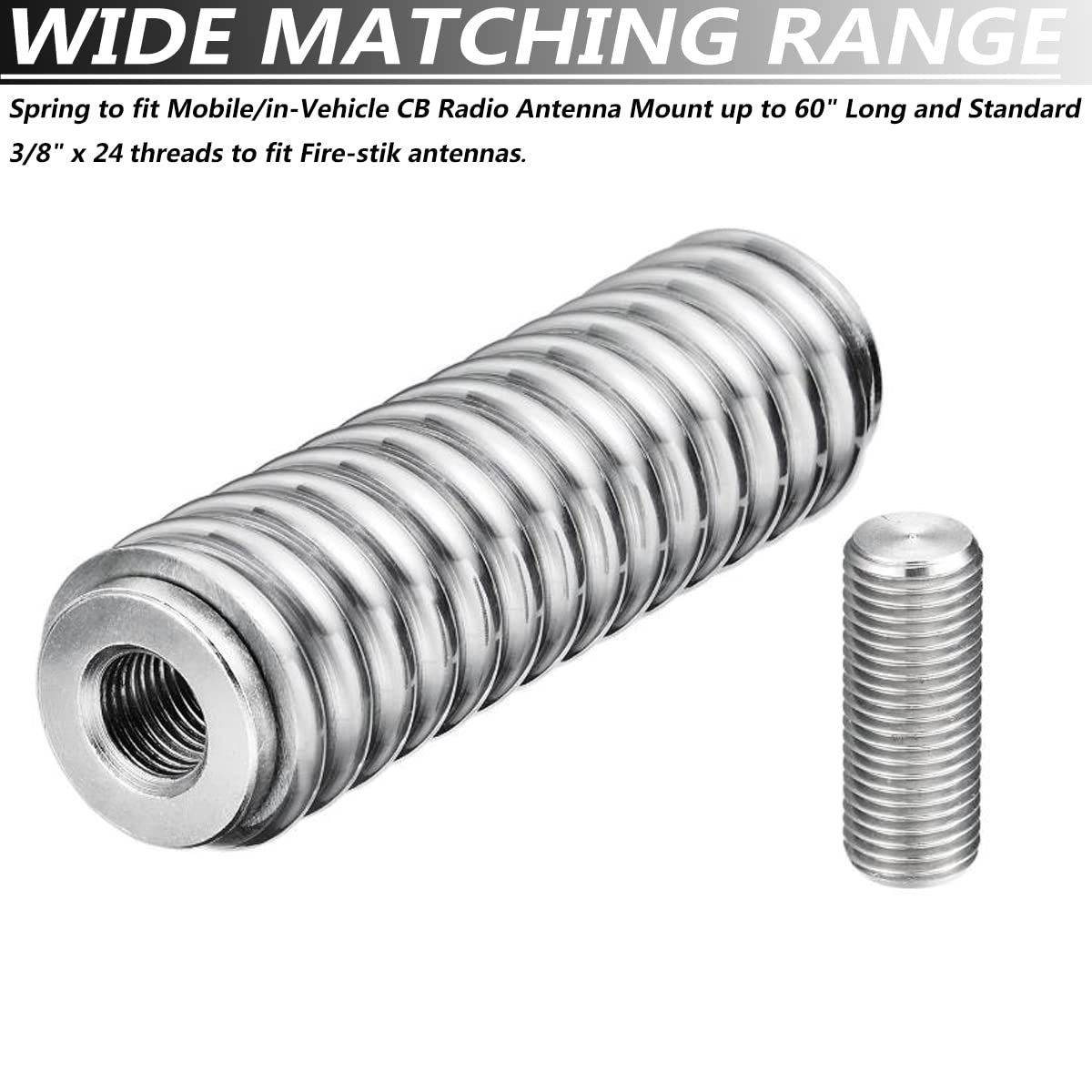 GetUSCart- Wadoy SS-3H CB Antenna Spring Mount, Stainless Steel Antenna ...