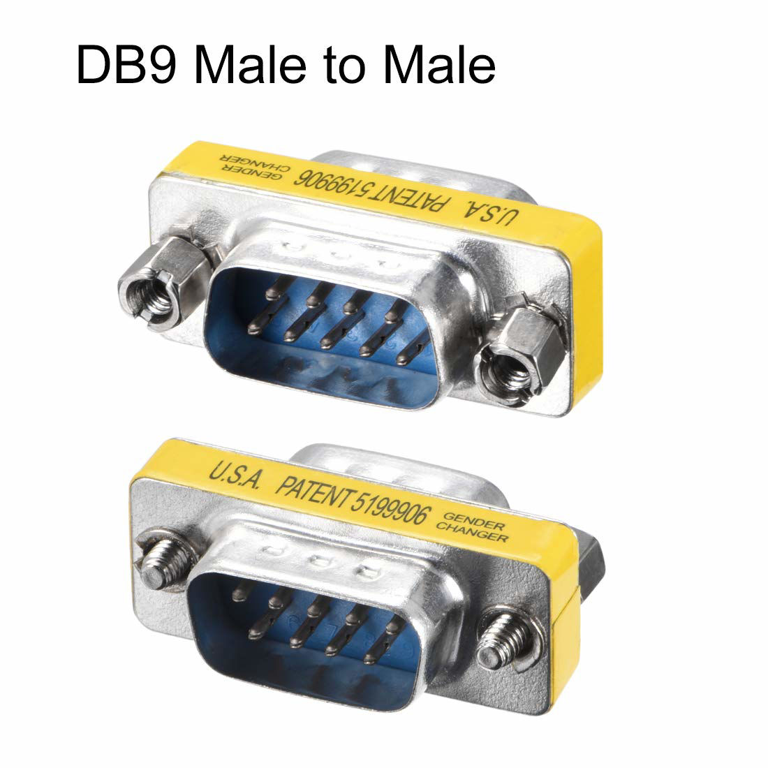 GetUSCart- uxcell DB9 VGA Gender Changer 9 Pin Male to Male 2-Row Mini ...
