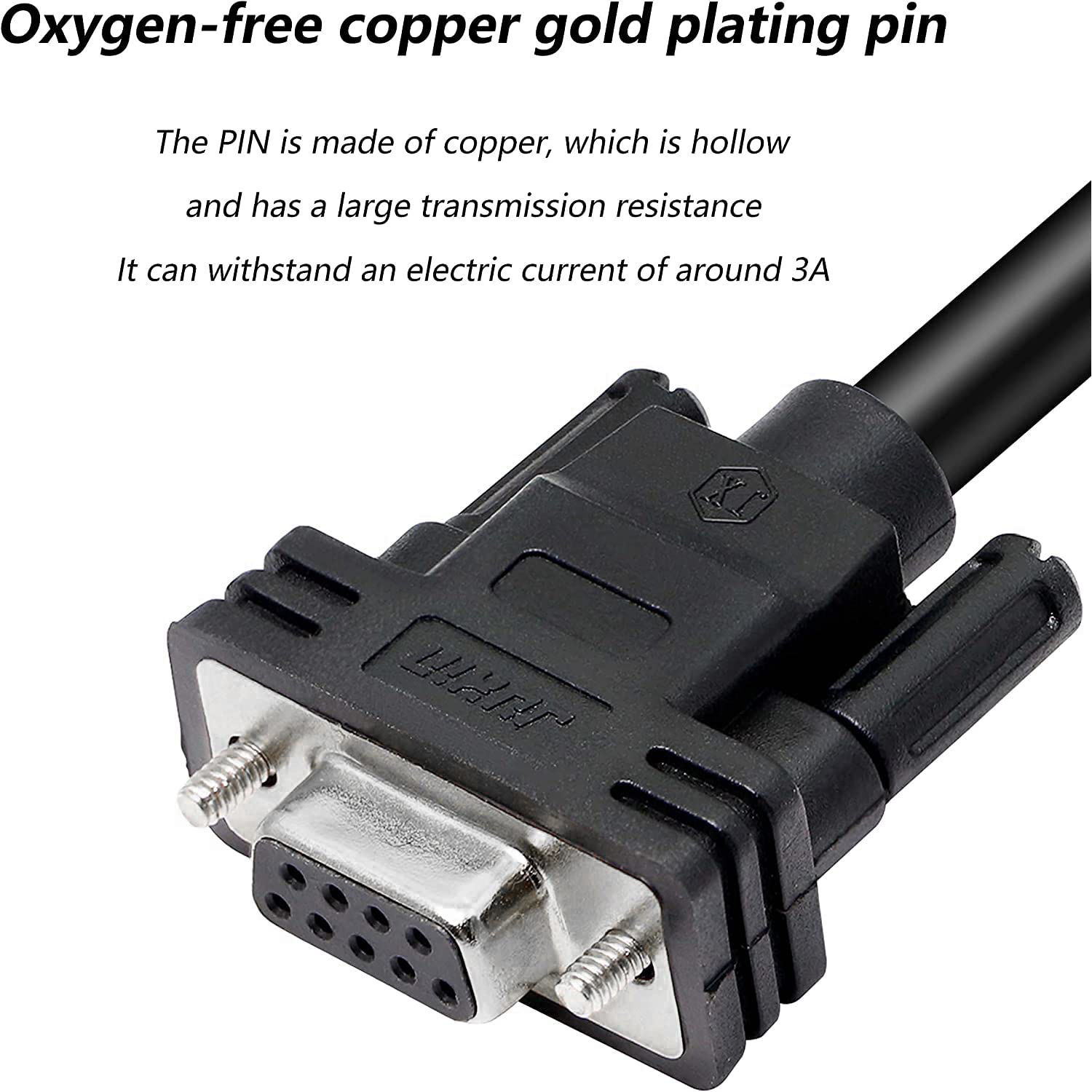 GetUSCart- JUXINICE DB9 Male Connector RS232 Serial Extension Cable,D-SUB 9-Pin Male Adapter to ...