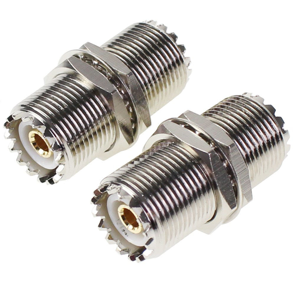 GetUSCart- UHF Connector Female Nut Bulkhead Panel Mount to SO239 Jack RF Coaxial Coax Cable ...