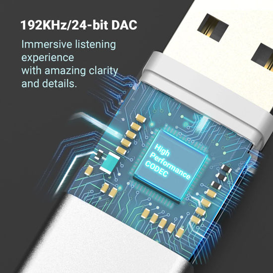 GetUSCart- Cubilux USB to 3.5mm TRRS Combo Headphone Jack Adapter [192KHz/24bit DAC] USB A to 1/ ...