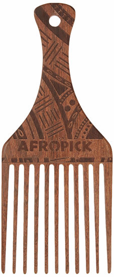 GetUSCart- AFROPICK Wood Hair Pick for Long, Thick, Curly, & Afro Hair ...