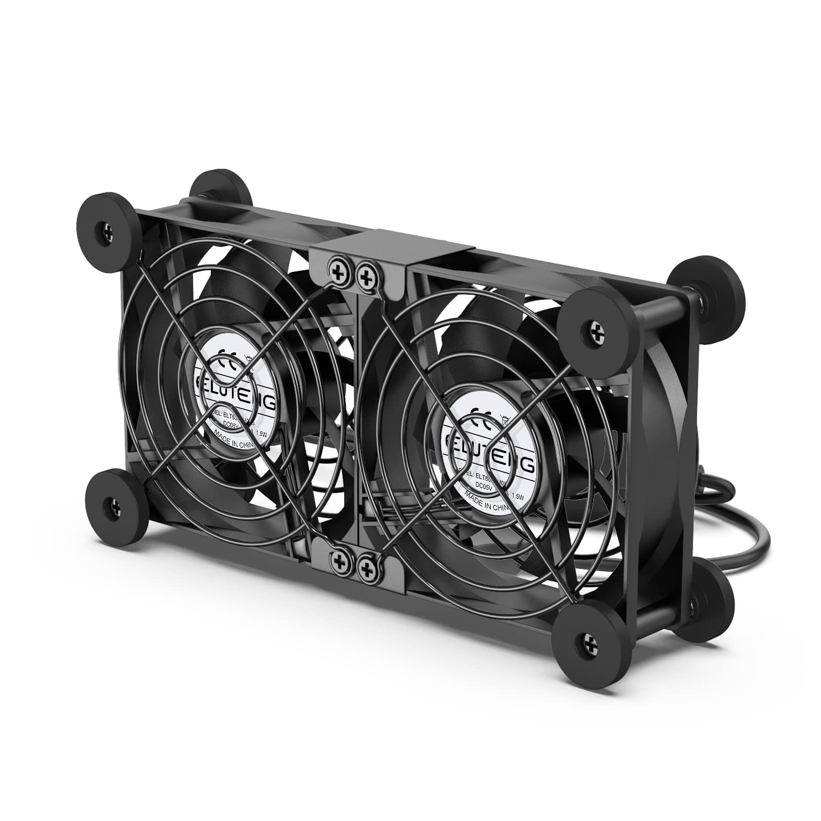 GetUSCart- ELUTENG Dual Cooling Fan High Speed 80mm USB Fan(2050/2400 ...