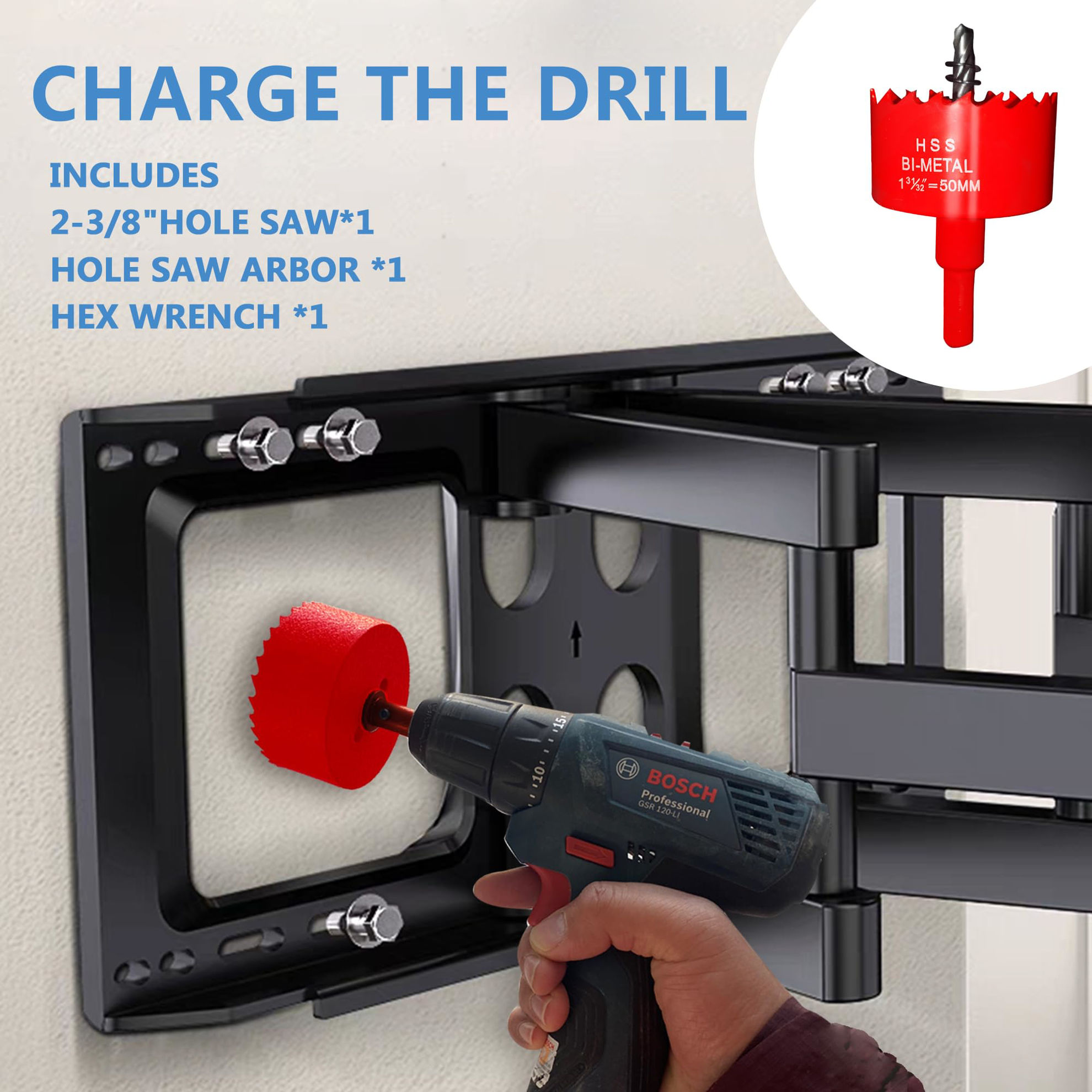 GetUSCart- Wall-Mount TV Cable Management Kit - Conceal Wires, White ...