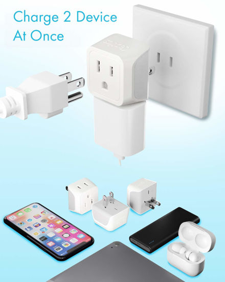 GetUSCart- Ceptics Japan, Philippines Travel Adapter Plug - USA 3 Pin ...