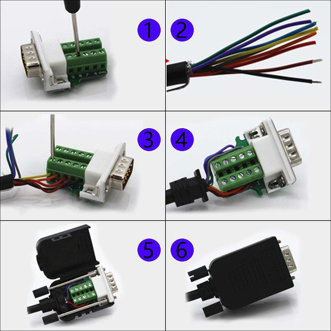 GetUSCart- YIOVVOM Connector DB9 RS232 D-SUB Serial Adapters (2 PCS Female Adapter)