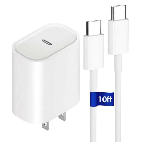 GetUSCart iPad 20W USB C Fast Charger Compatible with iPad Pro 12.9 iPad Pro 11 inch 2022 2021 2020 2018 iPad Air 5th 4th iPad Mini 6 2022 iPad 10th Generation with 10foot USB C to C Charging Cable