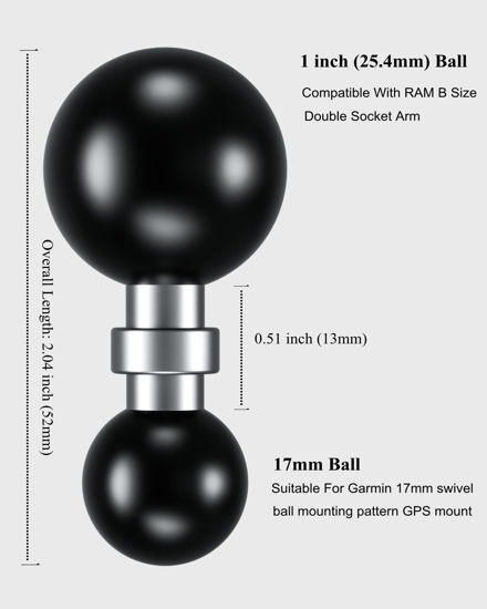GetUSCart- BRCOVAN 1'' Ball to 17mm Ball Adapter Compatible with RAM ...