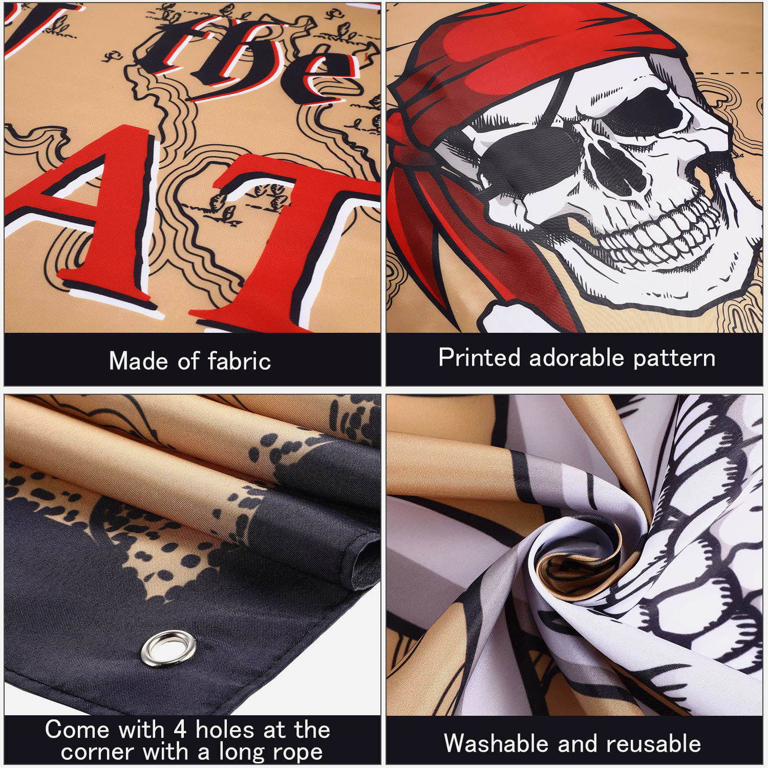 GetUSCart- Beware of Pirates Door Banner Pirate Party Decoration Pirate ...