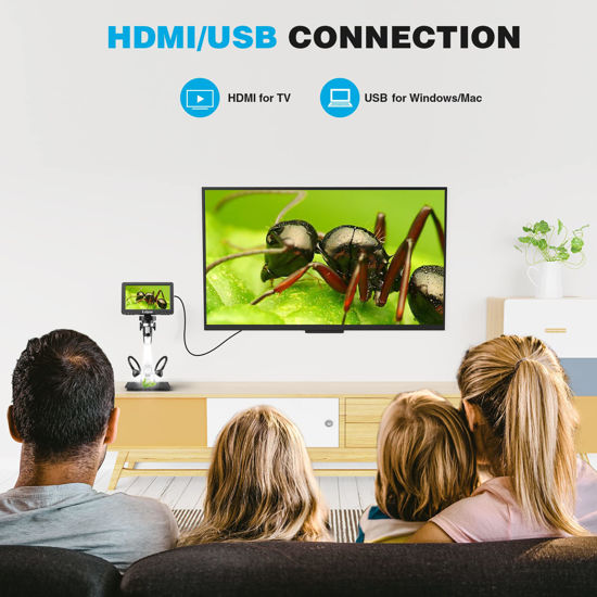 GetUSCart- Leipan DM9H HDMI Coin Microscope with 7" IPS Screen,1200X ...