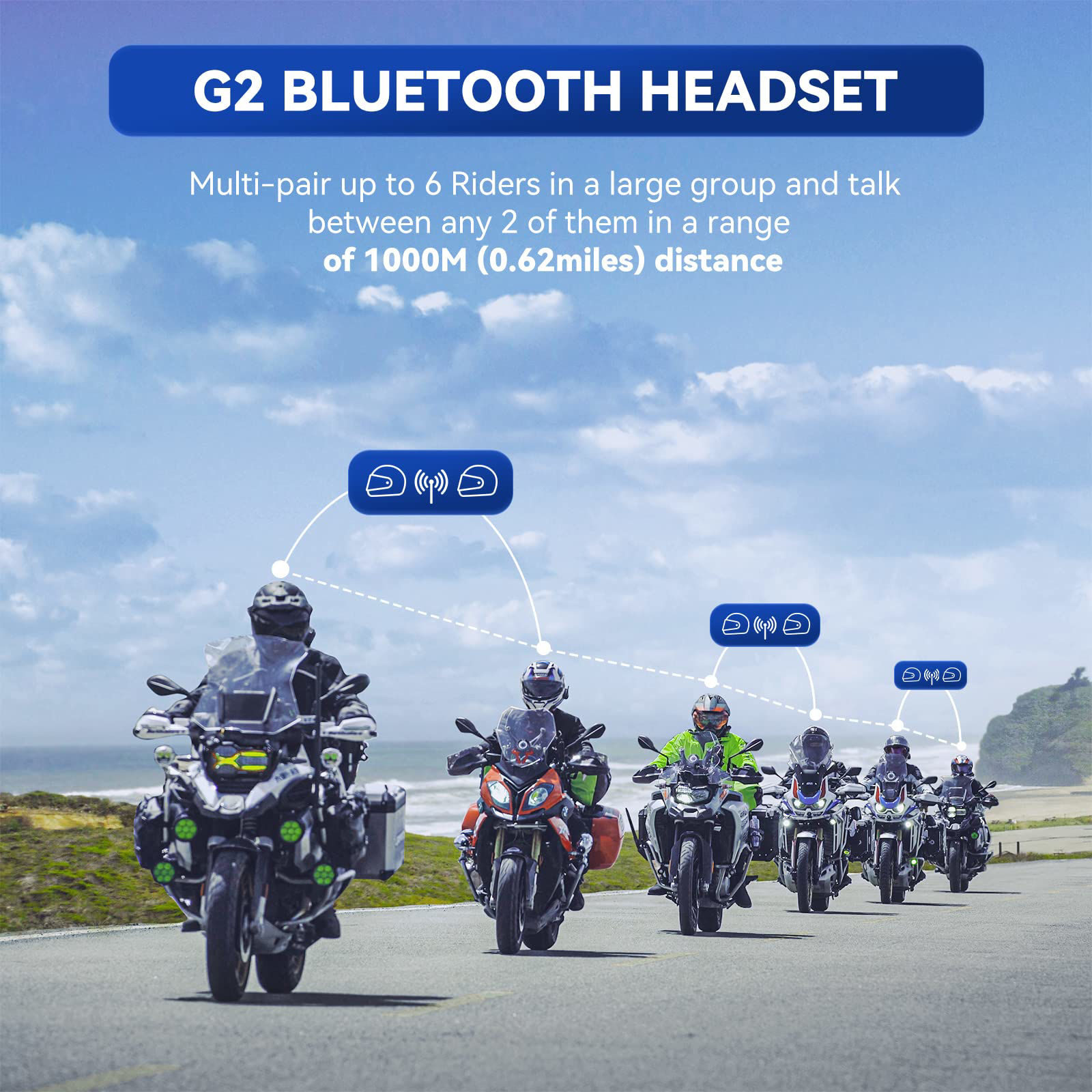 GetUSCart- LEXIN Motorcycle Bluetooth Headset, G2 Motorcycle ...