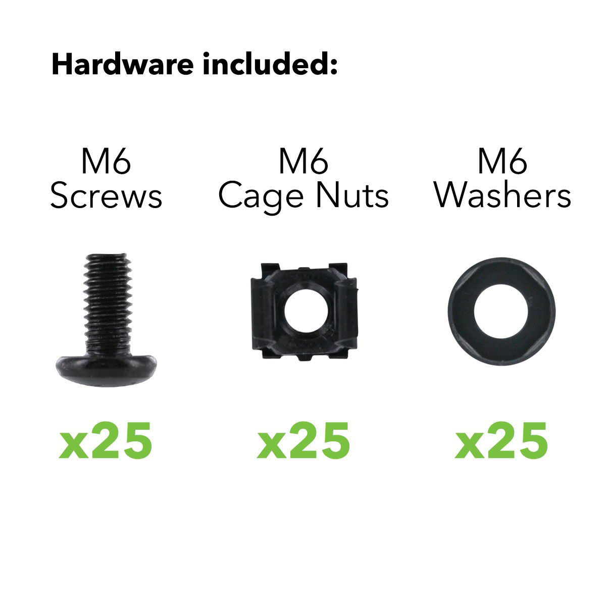 GetUSCart- NavePoint M6 Cage Nuts and Screws for Rack Mount Server ...