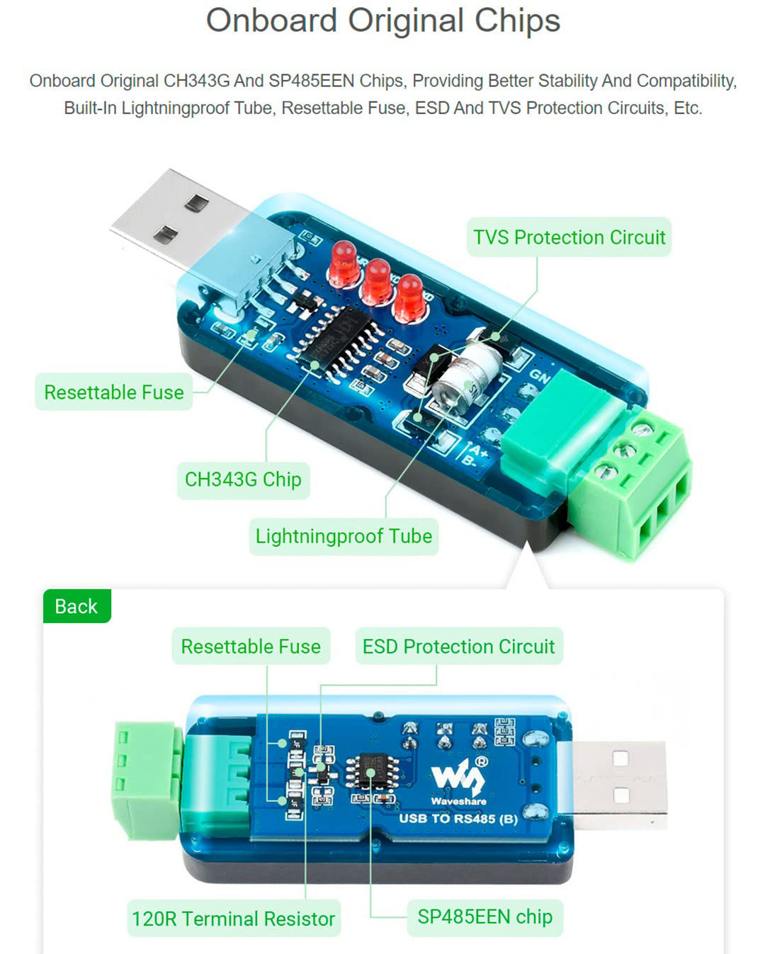 GetUSCart- Industrial USB TO RS485 Bidirectional Converter Onboard ...
