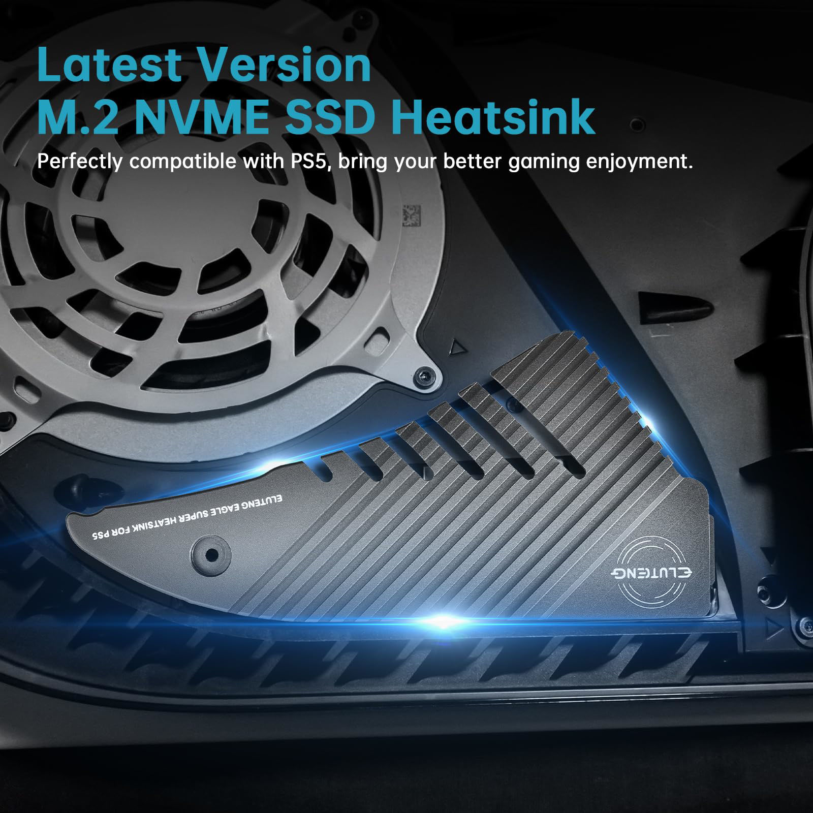 GetUSCart- ELUTENG M.2 Heatsink for PS5 NVMe SSD Aluminum Heatsink with 4 Thermal Pads for ...