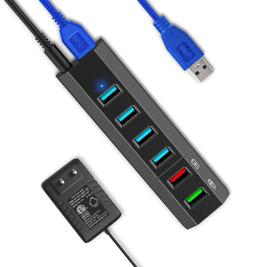 GetUSCart- USB Hub, Aiibe 6 Ports Super High Speed USB 3.0 Hub Splitter ...