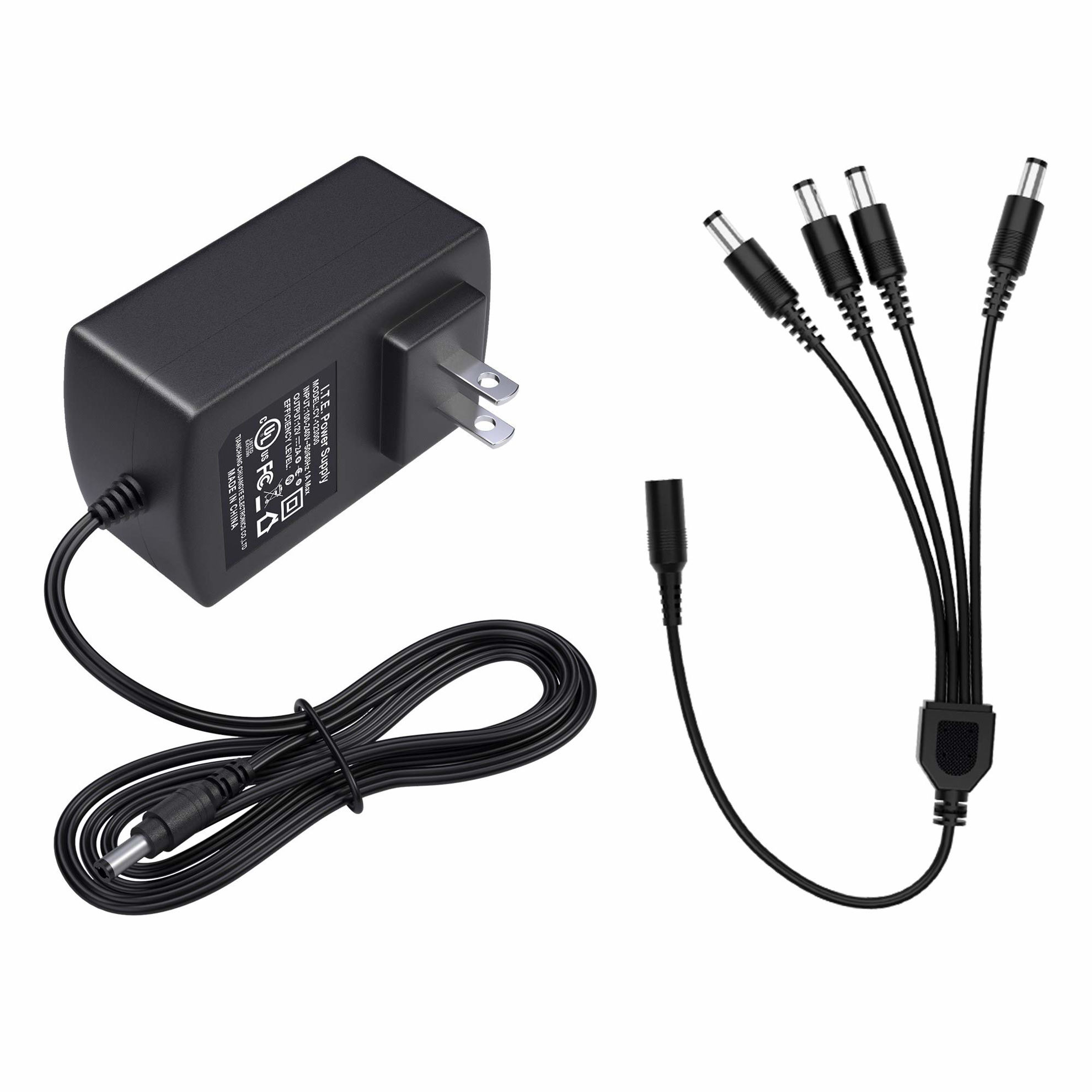 GetUSCart- ZOSI 12V 2A 100V-240V US AC to DC Power Supply Adapter & 4 ...