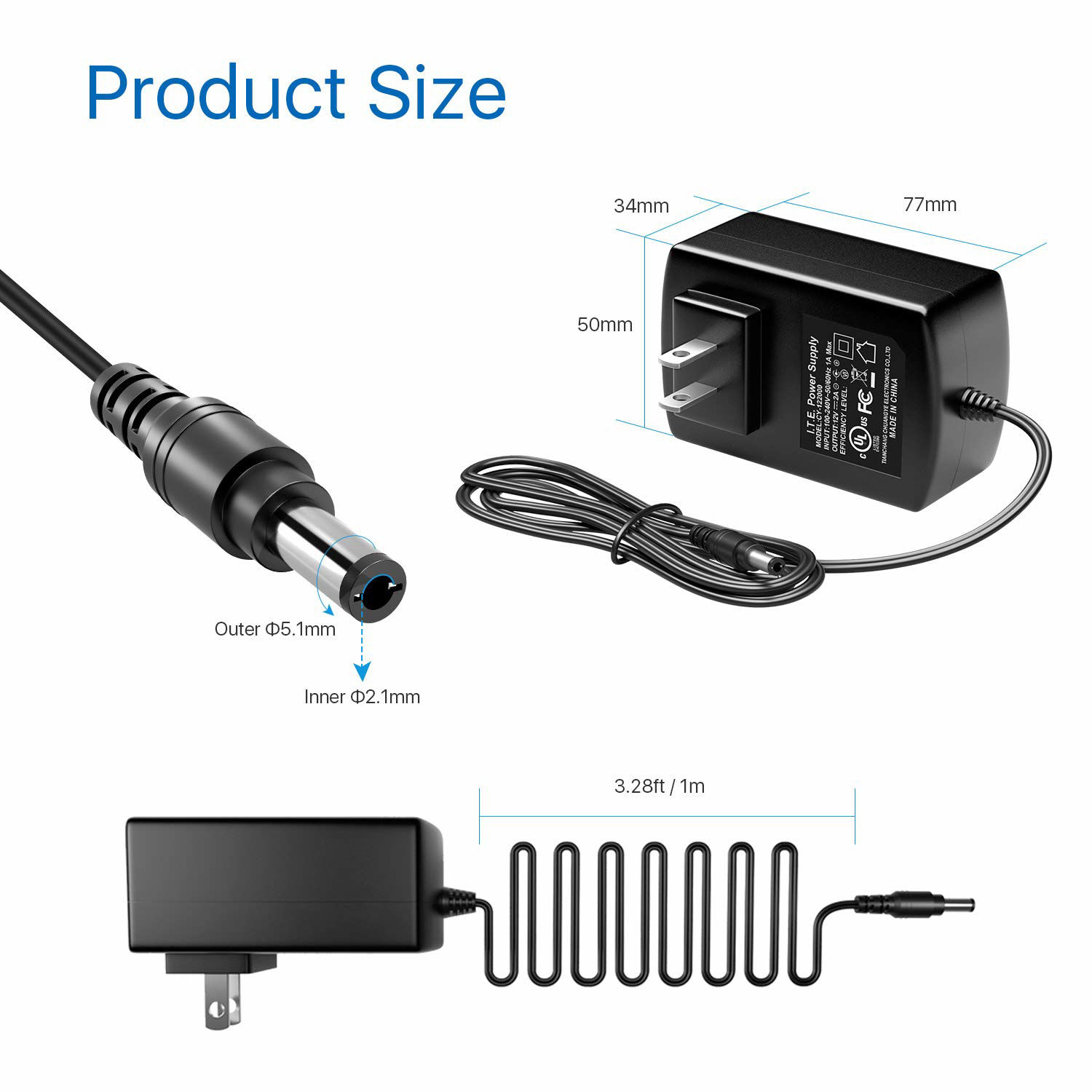 GetUSCart- ZOSI 12V 2A 100V-240V US AC to DC Power Supply Adapter & 4 ...
