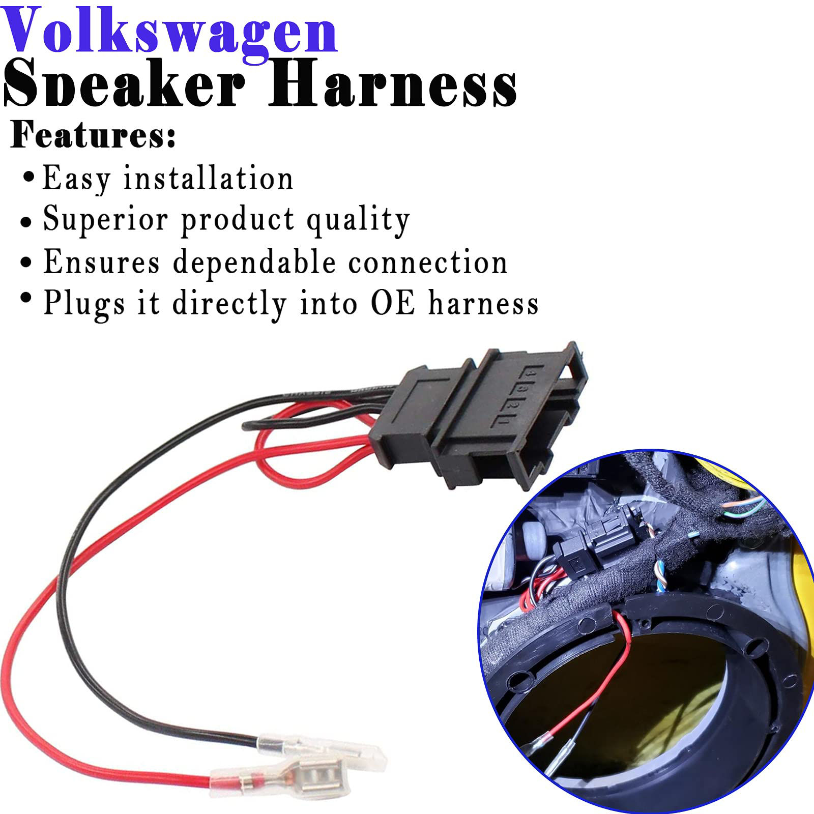 GetUSCart- 4 Pack Speaker Wire Harness Adapter Replacement for ...