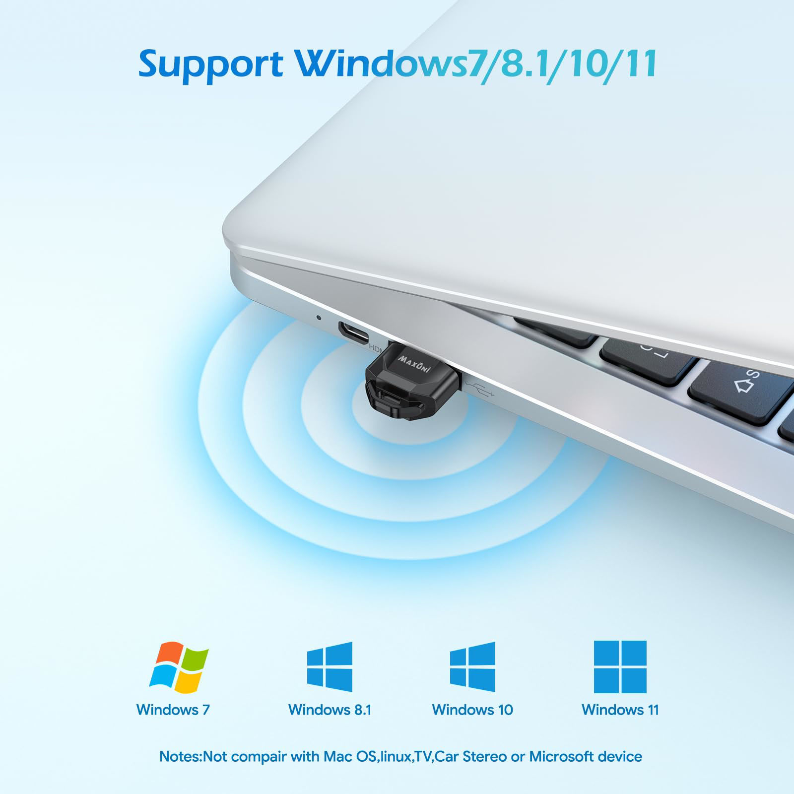 GetUSCart- Bluetooth Adapter for PC 5.3, Maxuni USB Bluetooth Dongle 5. ...