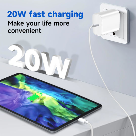 GetUSCart- iPad Pro PD Fast Charger, 20W USB C Fast Wall Charger Block ...