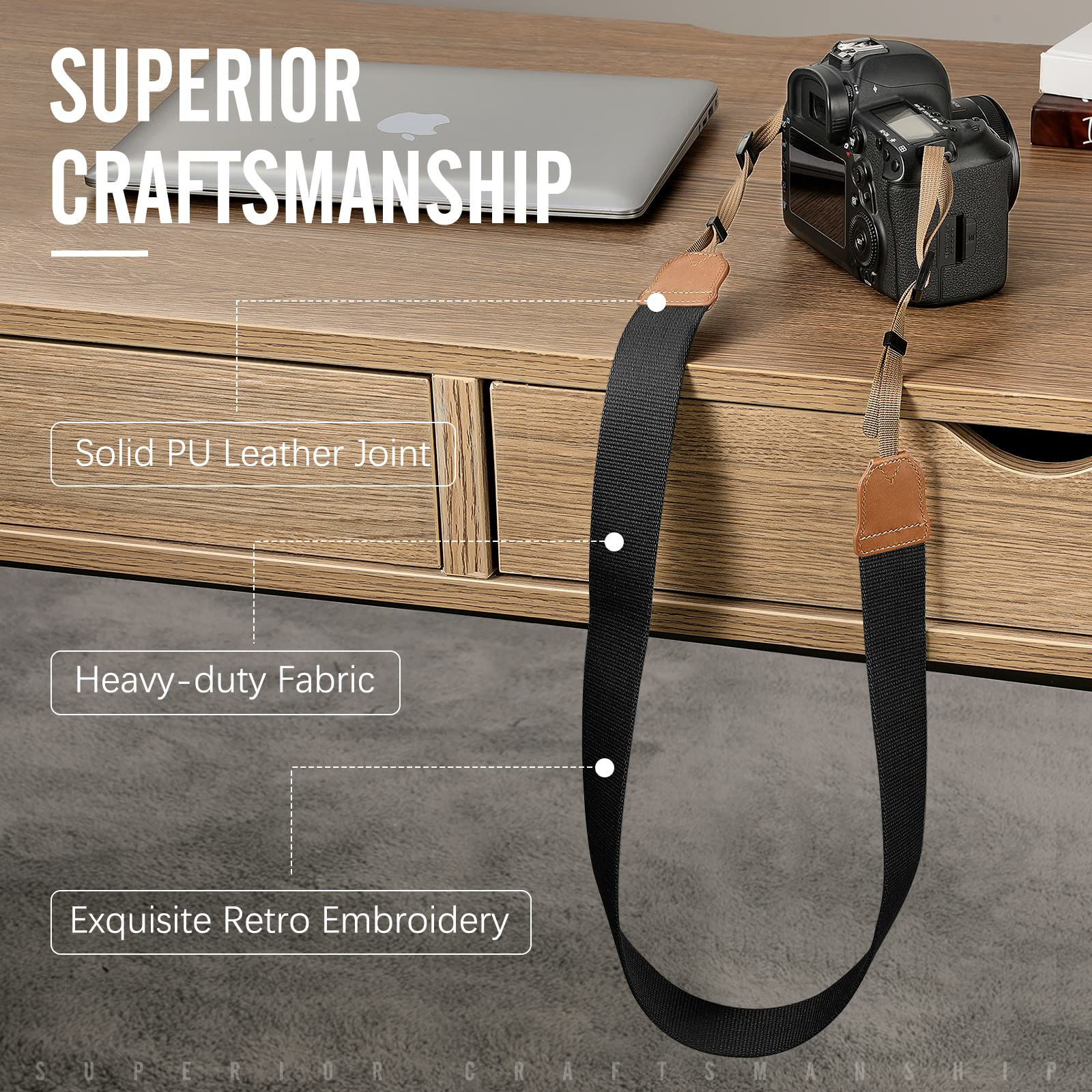 GetUSCart- MoKo Camera Strap, Cotton Woven Camera Strap, Adjustable ...