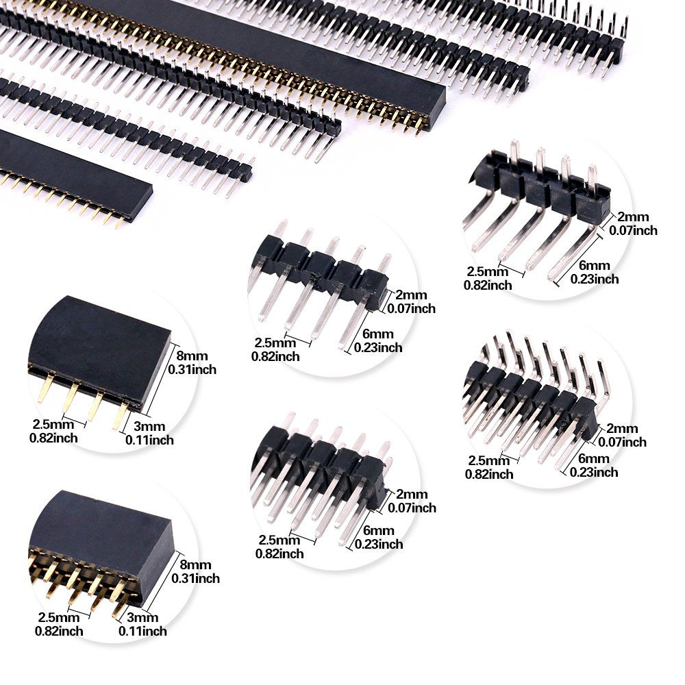 GetUSCart- Glarks 112Pcs 2.54mm Male and Female Pin Header Connector ...