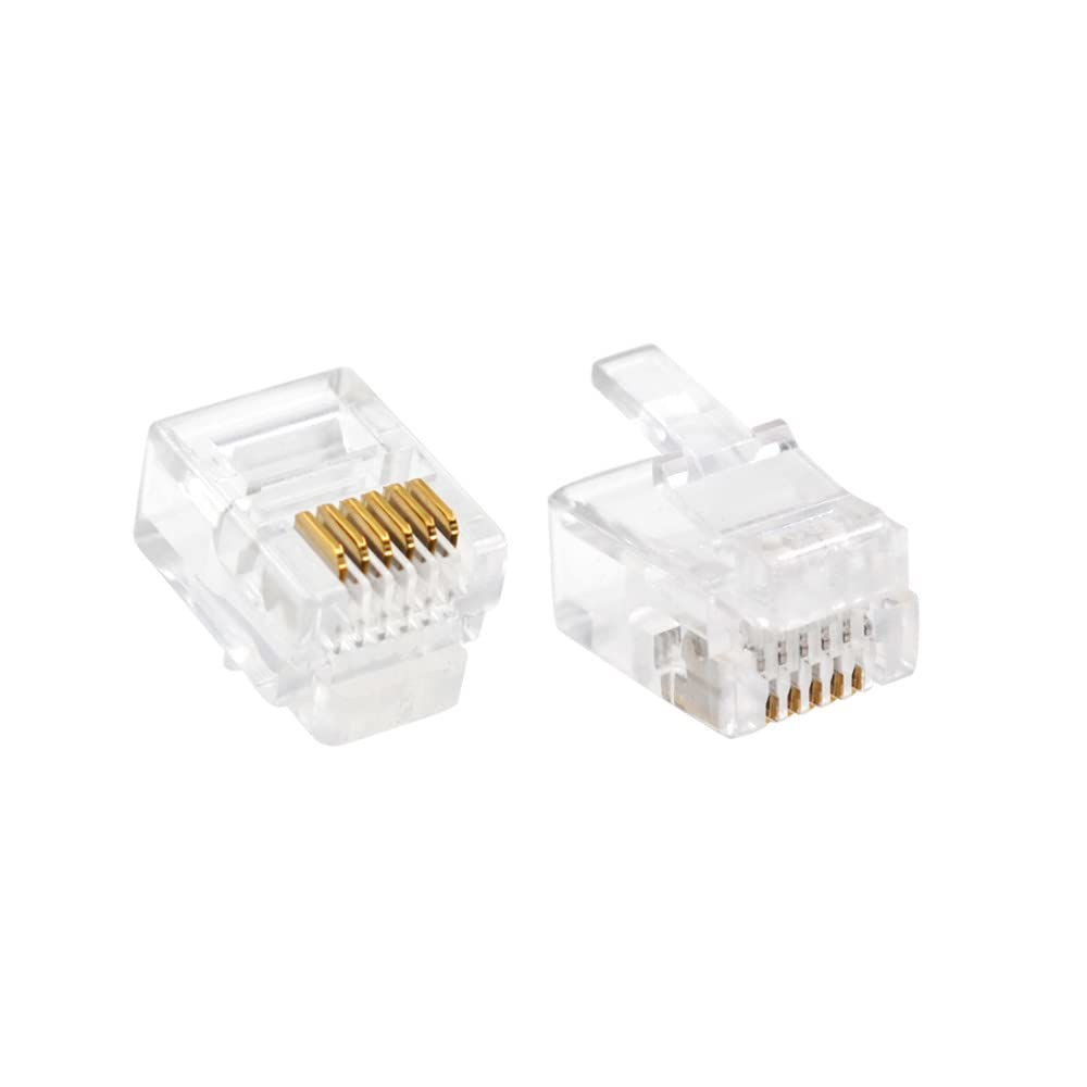 GetUSCart- SMITON 100PACK Telephone Plug 6P6C RJ12 Modular Plug (6/6 ...