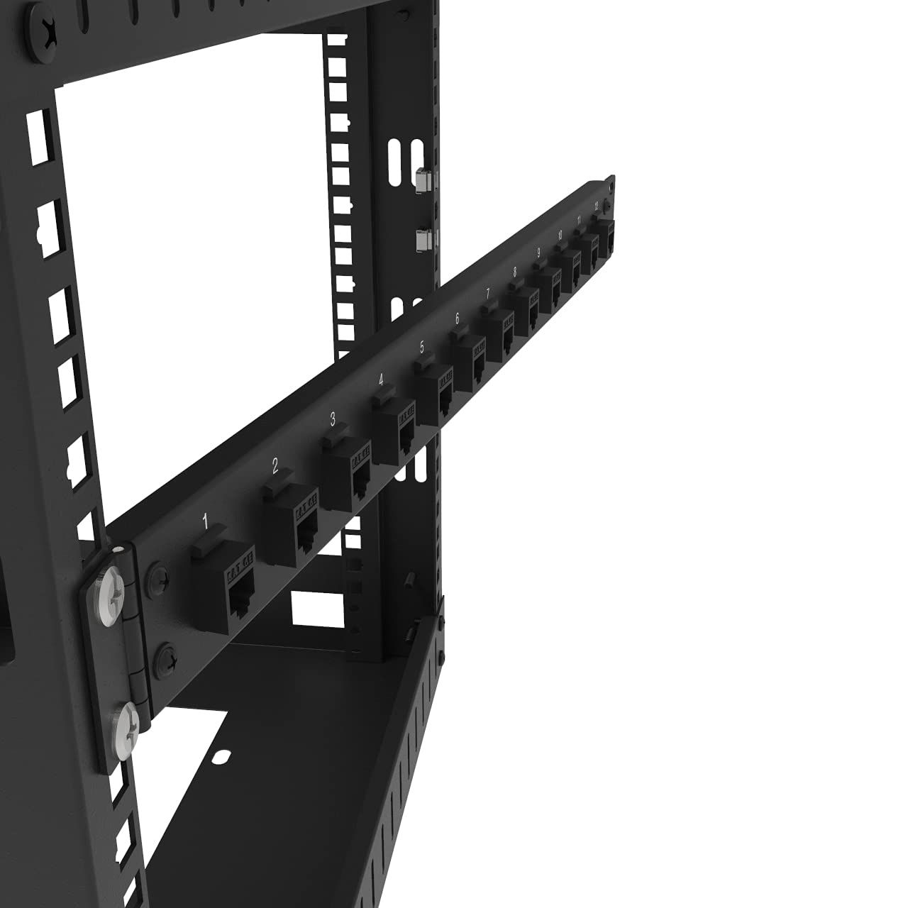 GetUSCart- Jingchengmei 12-Port Blank Keystone Panel 1U Hinged ...